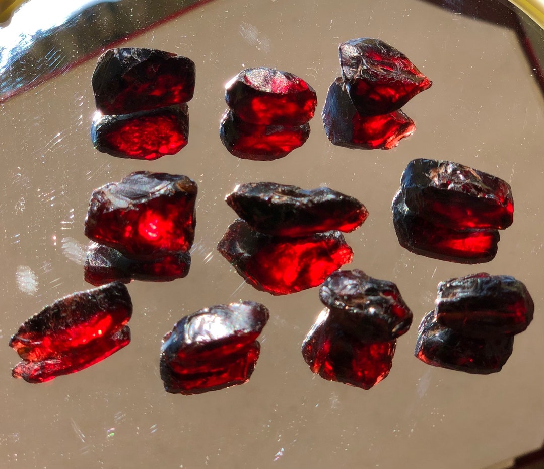 Raw Almandine Garnet Stone, January Birthstone, Healing Crystal (5-22mm ...