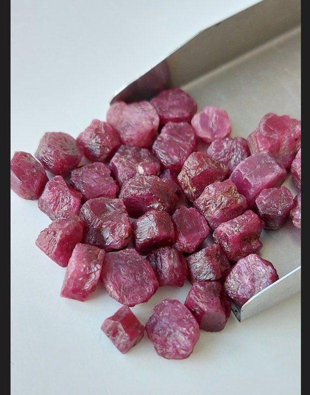 Natural Ruby Chunks Raw Ruby Gemstone Rough Ruby Lot African Ruby July ...