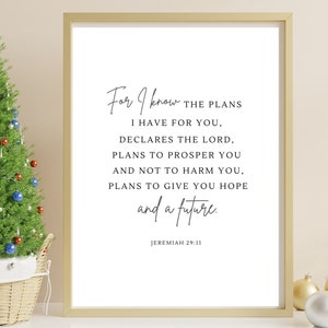 Bible Verse Jeremiah 29:11 Digital Print, Wall Art, Christian, Hope ...