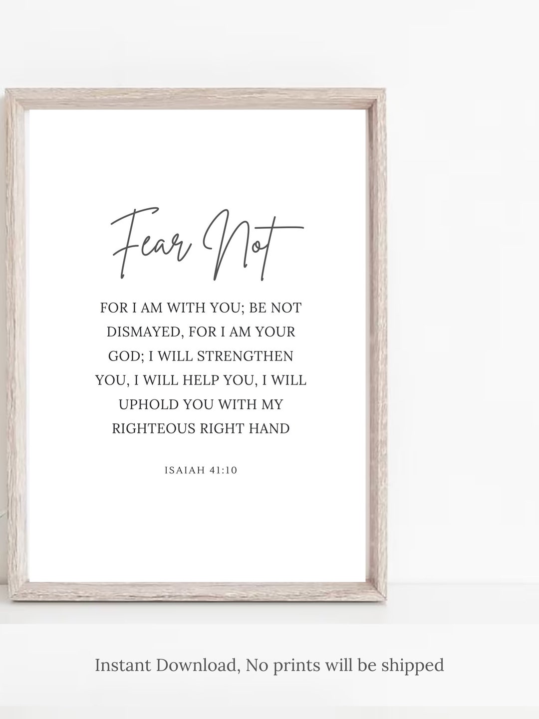 Bible Verse Isaiah 41:10 Fear Not, Digital Print, Wall Art, Christian ...