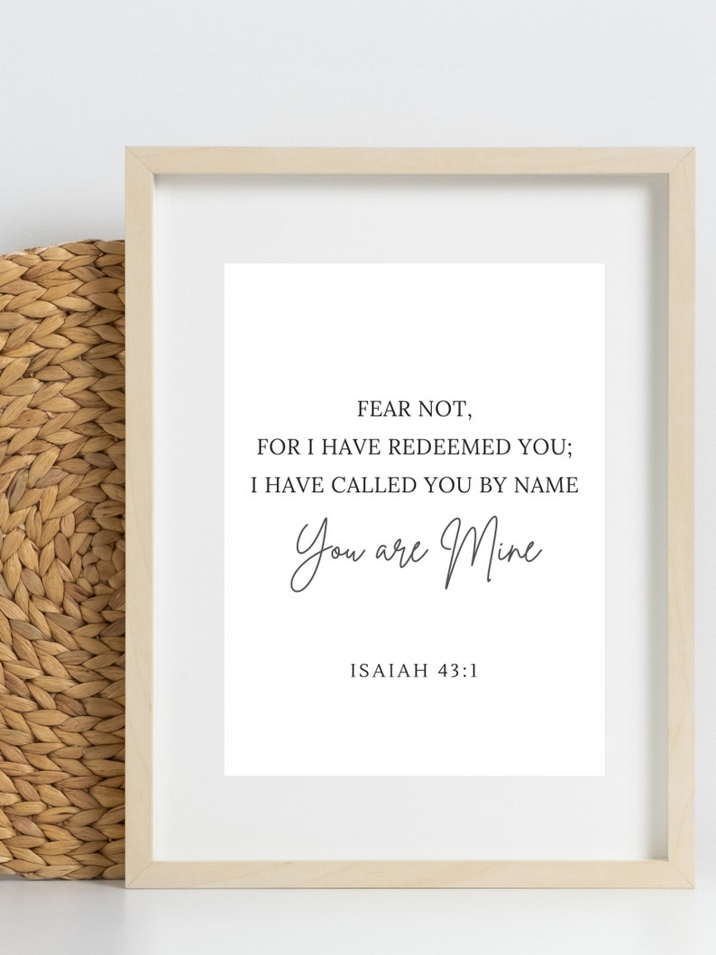Bible Verse Isaiah 43:1 Fear Not, Digital Print, Wall Art, Christian ...