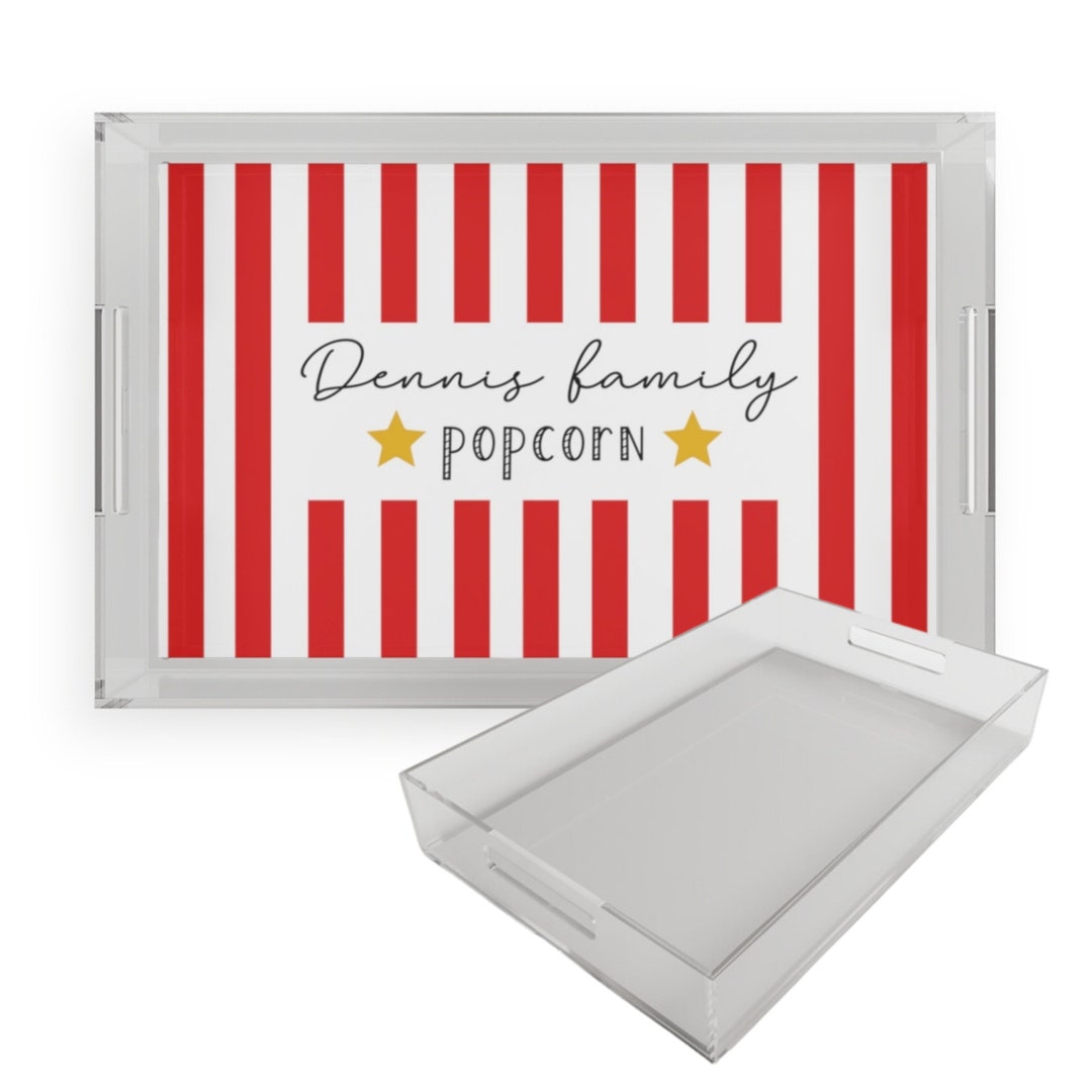 Peronalized Popcorn Bowl, Popcorn Bucket, Acrylic Popcorn Tray, Popcorn ...