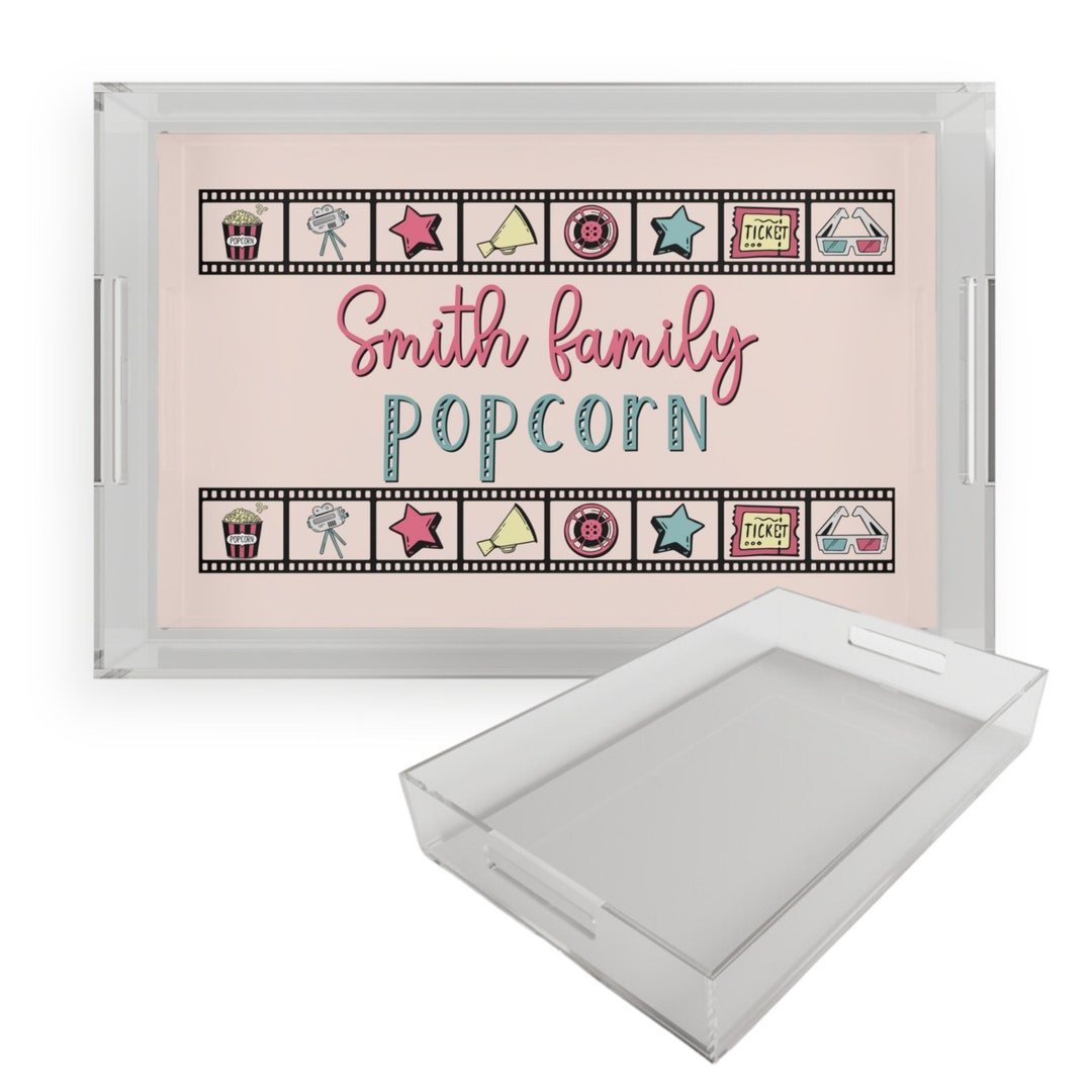 Personalized Popcorn Bowl, Popcorn Bucket, Acrylic Popcorn Tray ...