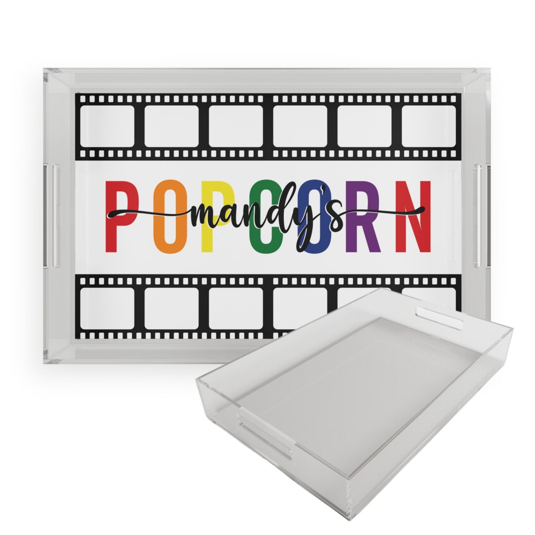 Personalized Popcorn Bowl, Popcorn Bucket, Acrylic Popcorn Tray ...