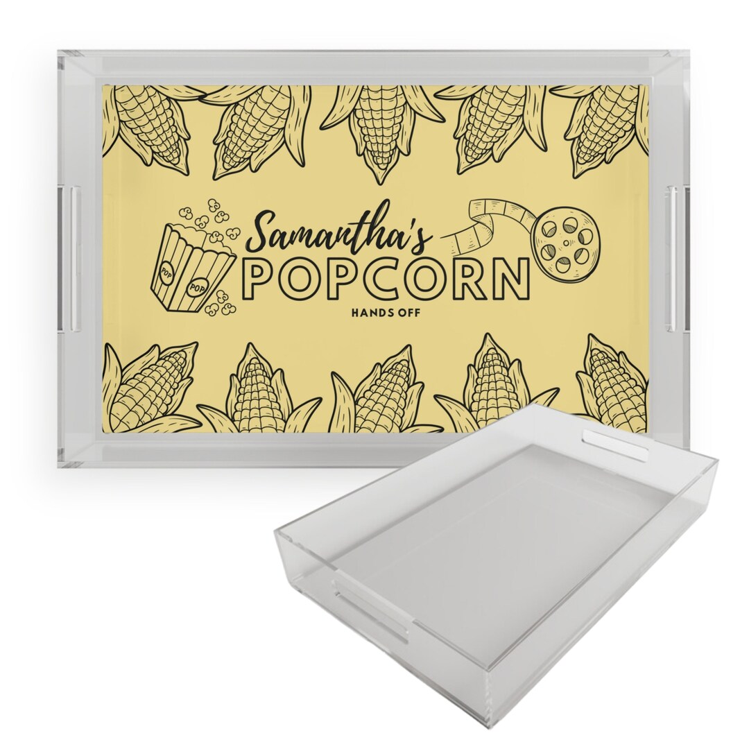 Personalized Popcorn Bowl, Popcorn Bucket, Acrylic Popcorn Tray ...
