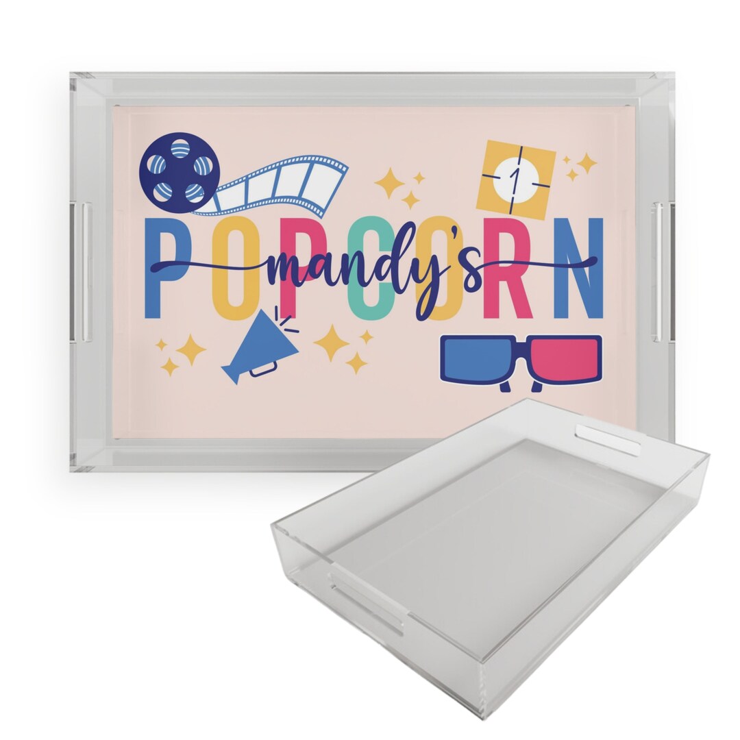 Personalized Popcorn Bowl, Popcorn Bucket, Acrylic Popcorn Tray ...