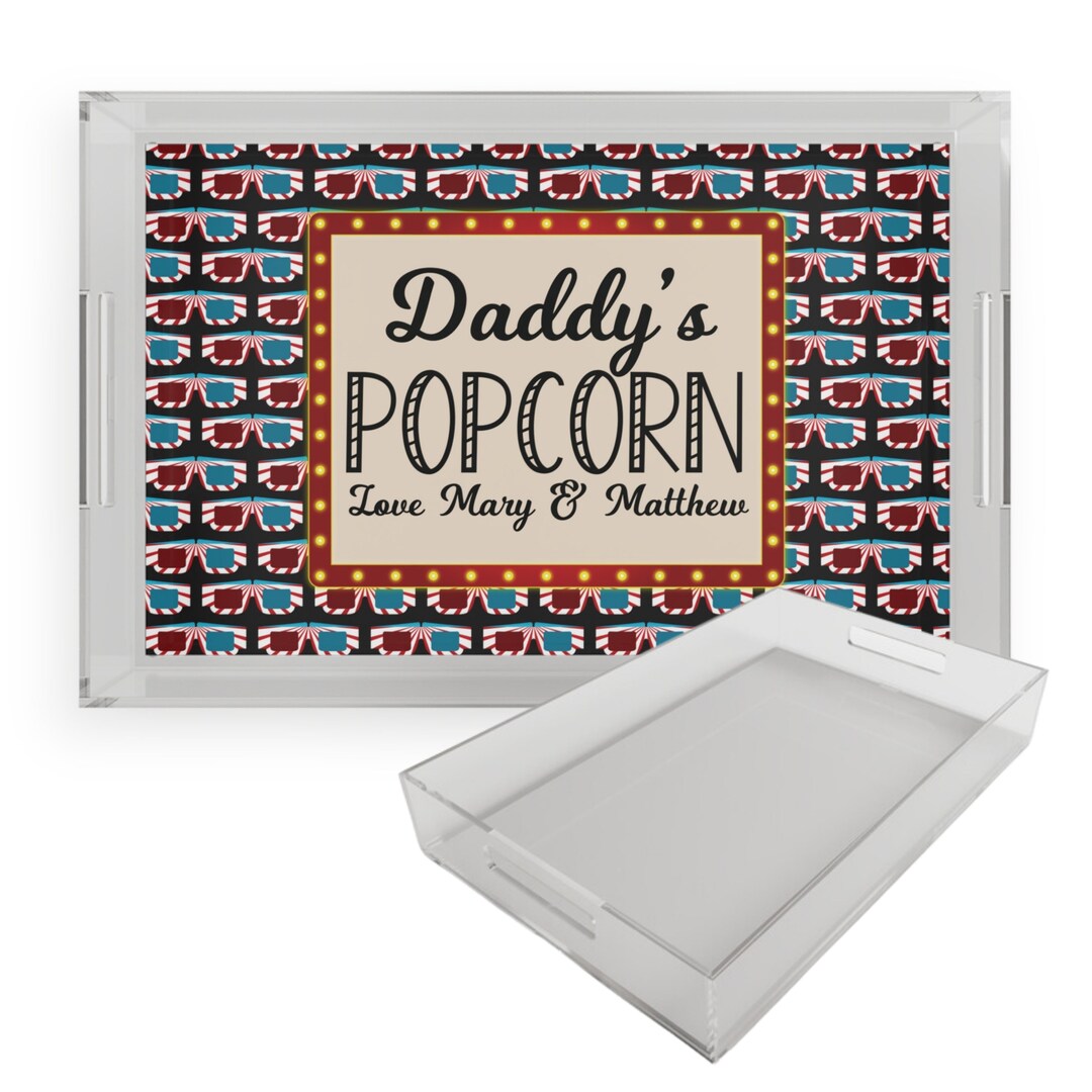 Personalized Popcorn Bowl, Popcorn Bucket, Acrylic Popcorn Tray ...