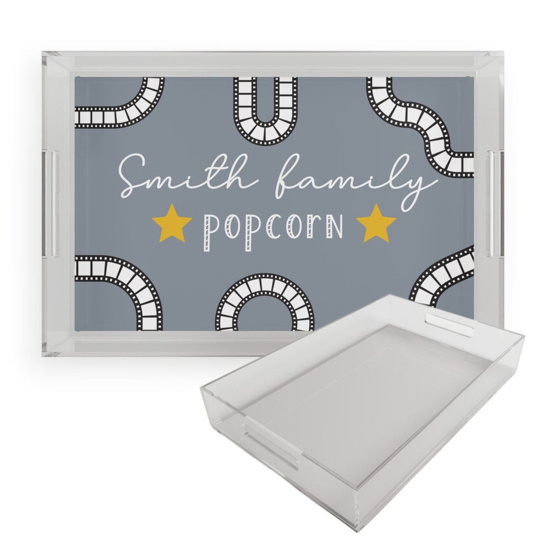 Personalized Popcorn Bowl, Popcorn Bucket, Acrylic Popcorn Tray ...