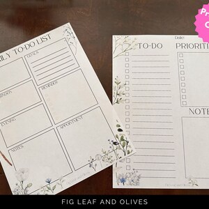 To-do List, Wildflowers, Printable List, Checklist, PDF Fillable, Daily ...