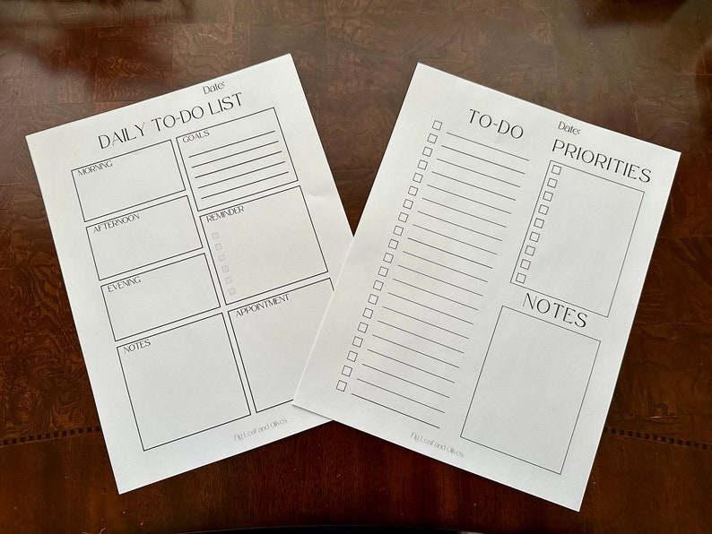 To-do List, Printable List, Checklist, PDF Fillable, Daily Planner ...