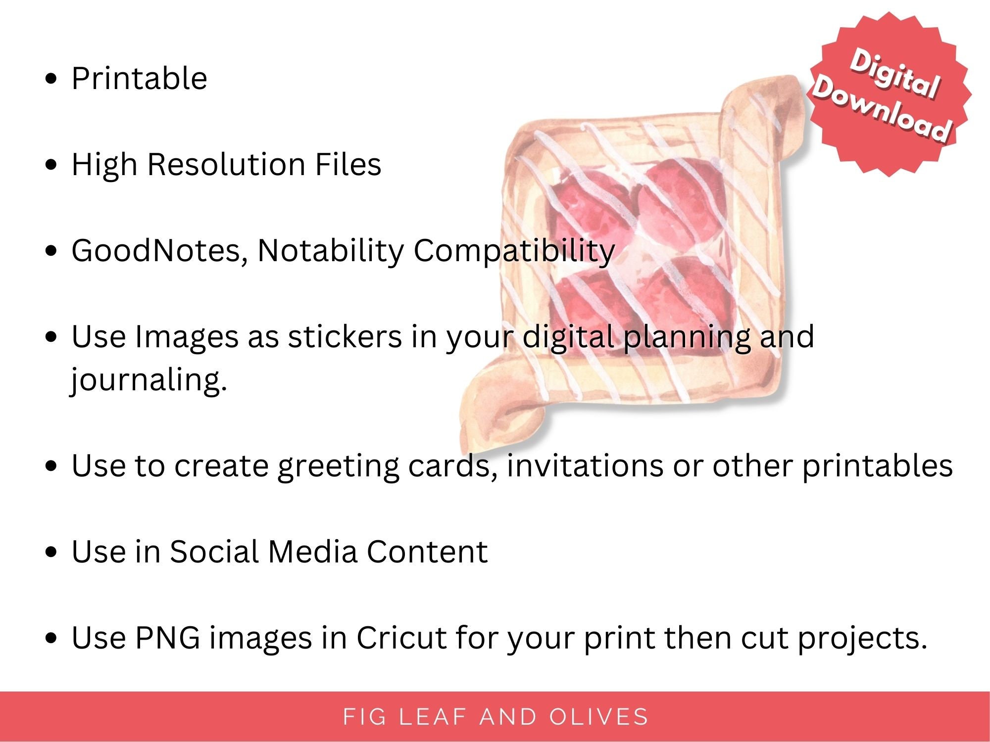 Digital Stickers PNG, Printable Stickers, Pastry Stickers, Stickers for ...