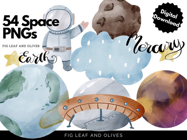 Space Digital Stickers PNG, Outer Space Clipart, Astronaut Clipart ...
