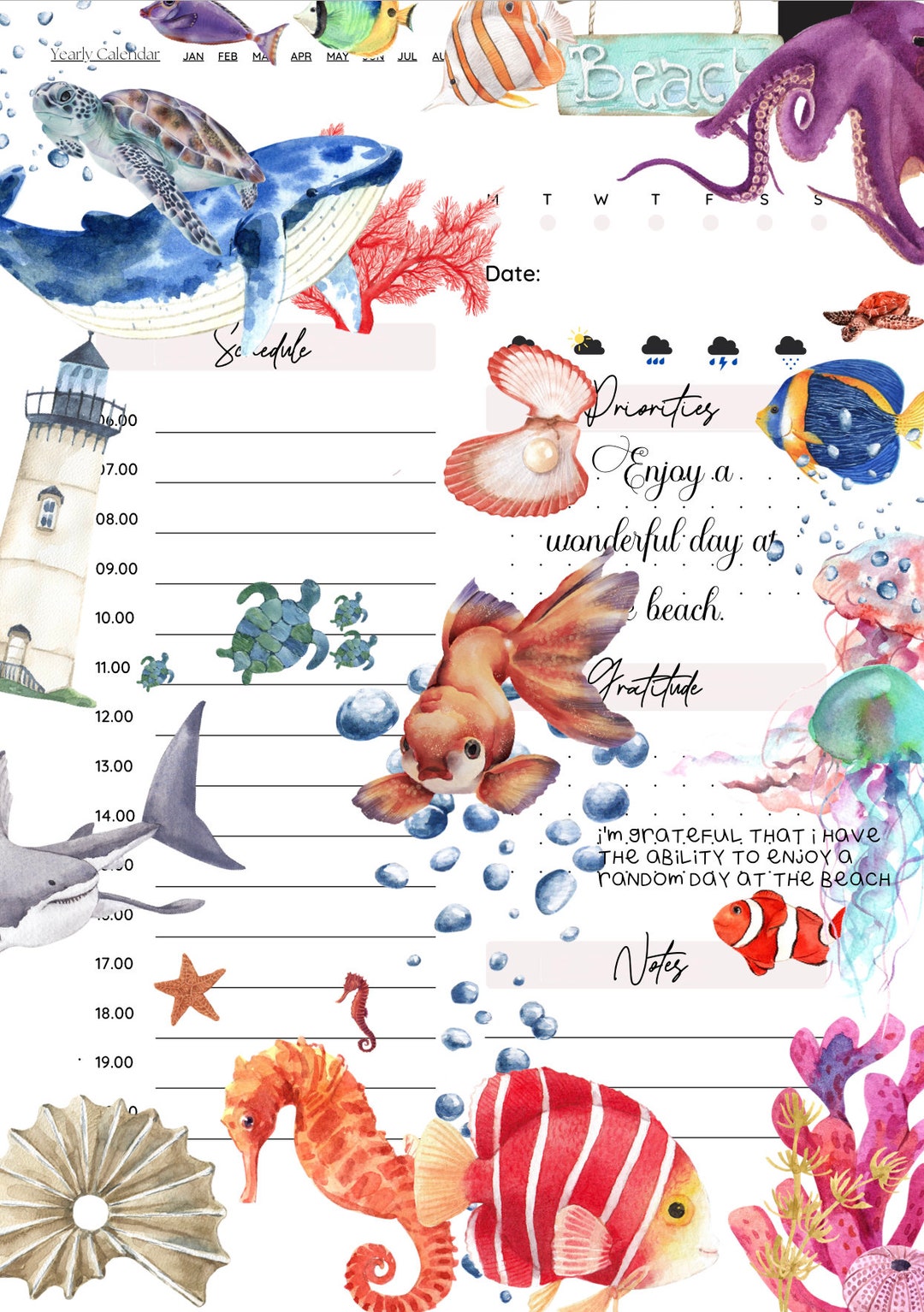 Sealife Digital Stickers, Ocean Life Stickers PNG, Under the Sea Images ...