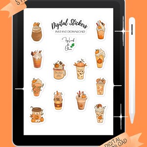 Fall Coffee Digital Stickers | PNG | Pre-cropped | Clip Art | Goodnotes ...