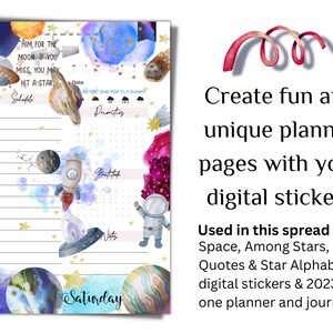 Space Digital Stickers PNG, Outer Space Clipart, Astronaut Clipart ...