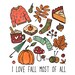 Autumn Vibes Digital PNG Stickers, Pre-cropped, Clipart, Digital ...