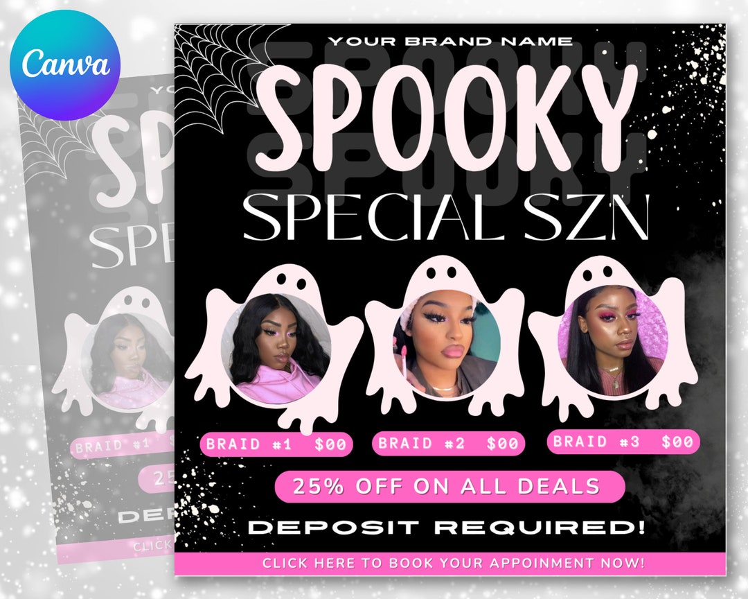 Spooky Flyer Halloween Bookings Available October Bookings - Etsy