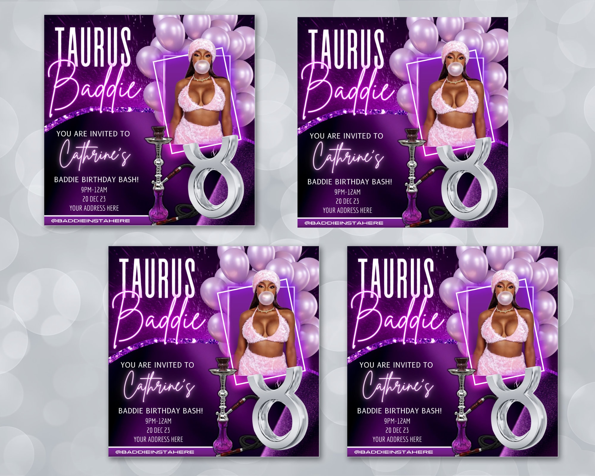 Taurus Birthday Flyer, Taurus Bash Flyer, Birthday Flyer, Birthday Girl ...