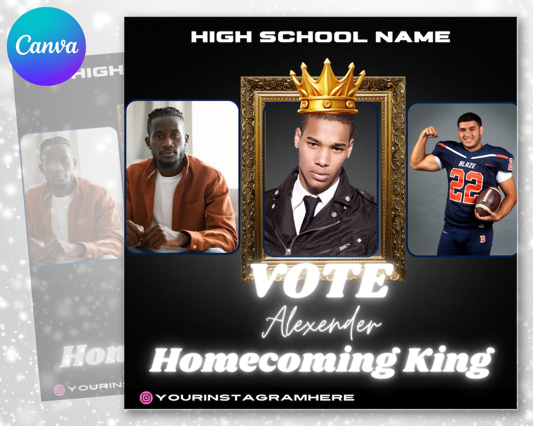 Vote Homecoming KING , Social Media Flyer, Class Campaign Flyer, High ...