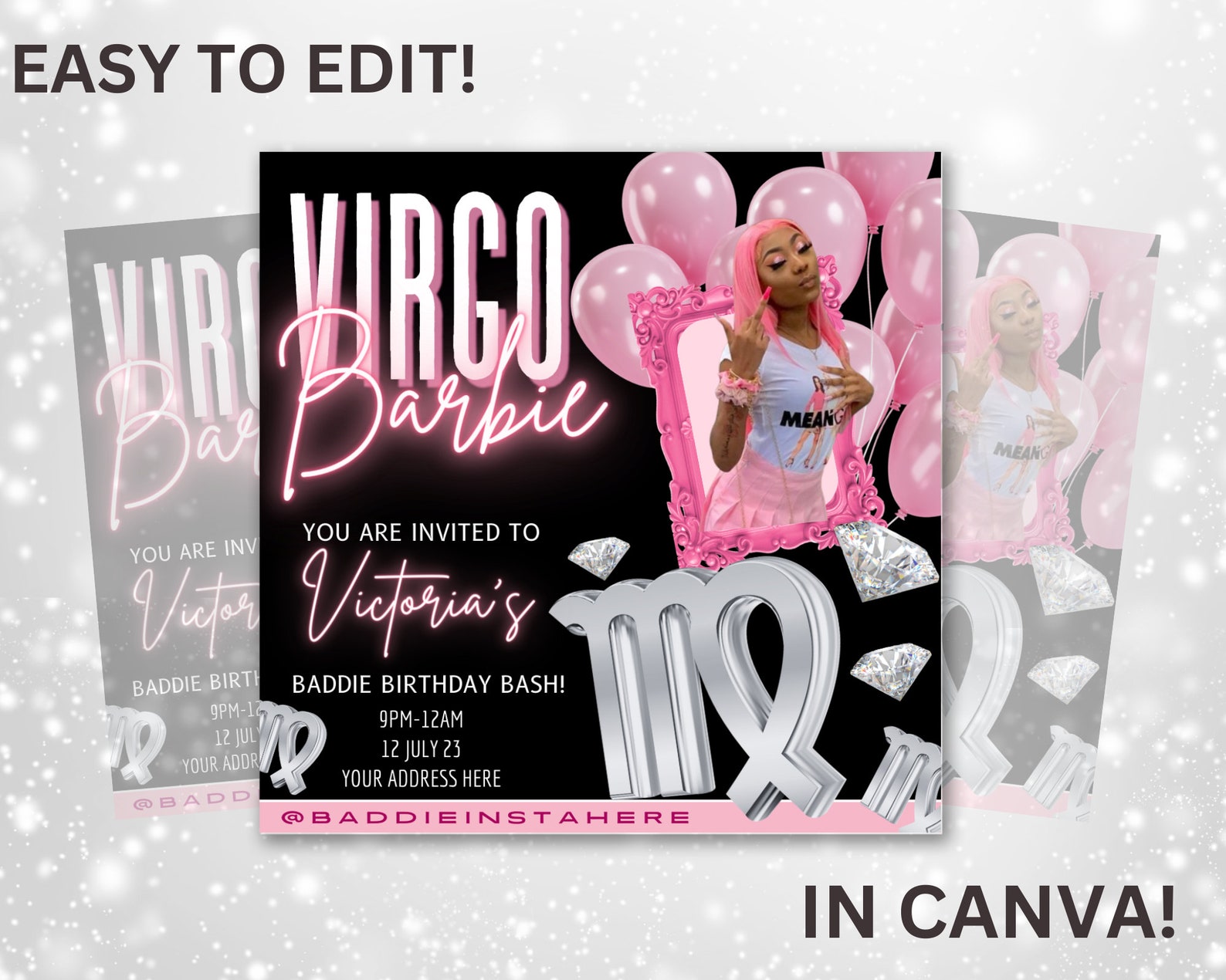Virgo Birthday Flyer, Birthday Template, Birthday Girl, Party Flyer ...