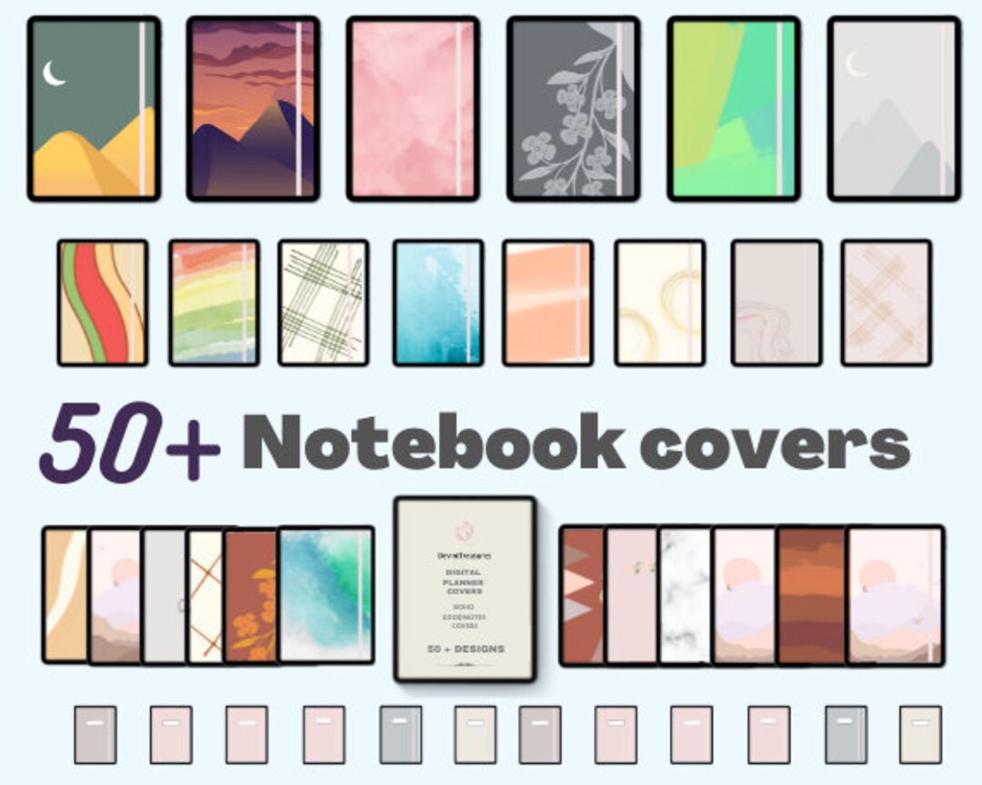 Boho Digital Notebook Covers , Planner Covers , Minimal Digital Journal ...