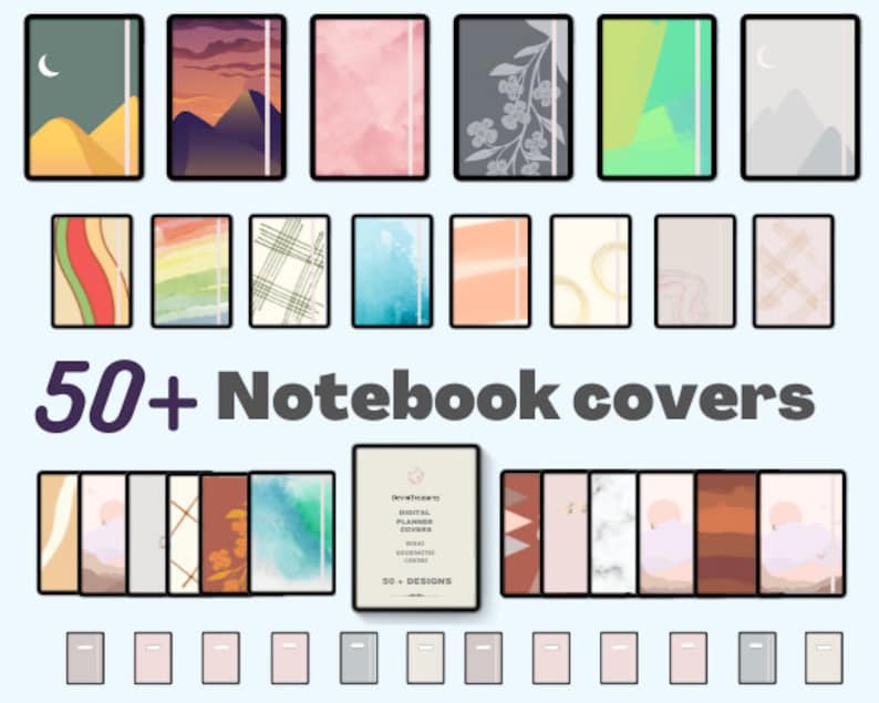 Boho Digital Notebook Covers Planner Covers Minimal | Etsy