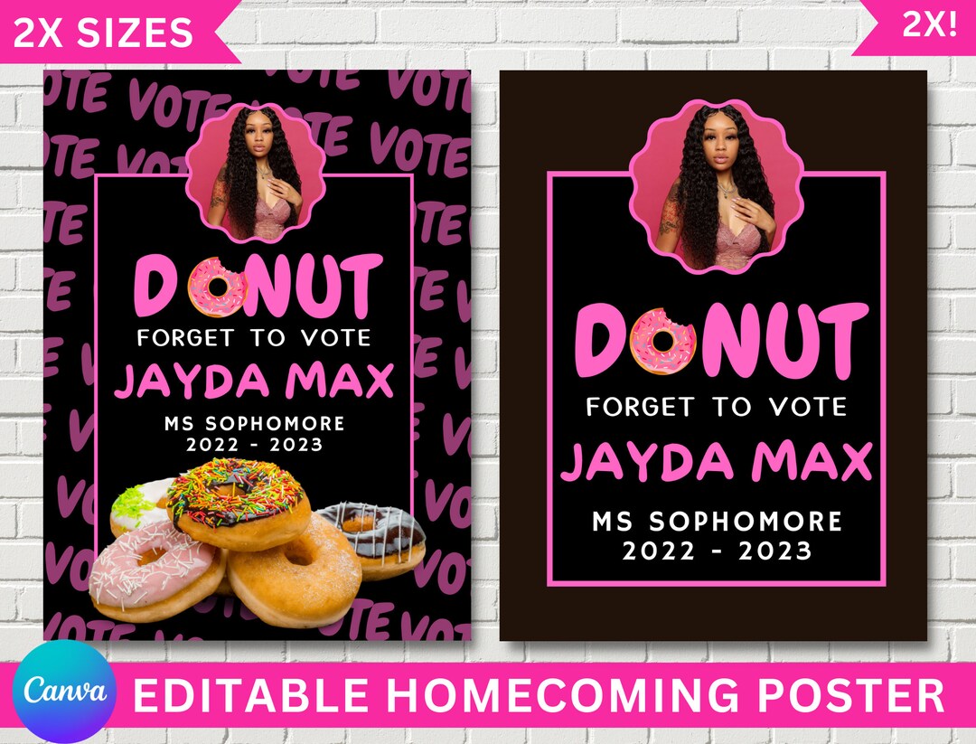 Donut Forget to Vote, Homecoming Queen Poster Sign, Class President ...