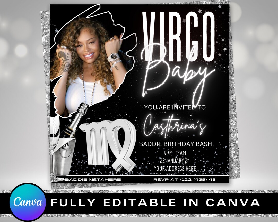 Virgo Birthday Flyer, Virgo Bash Flyer, Birthday Flyer, Birthday Girl ...