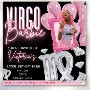 Virgo Birthday Flyer, Birthday Template, Birthday Girl, Party Flyer ...