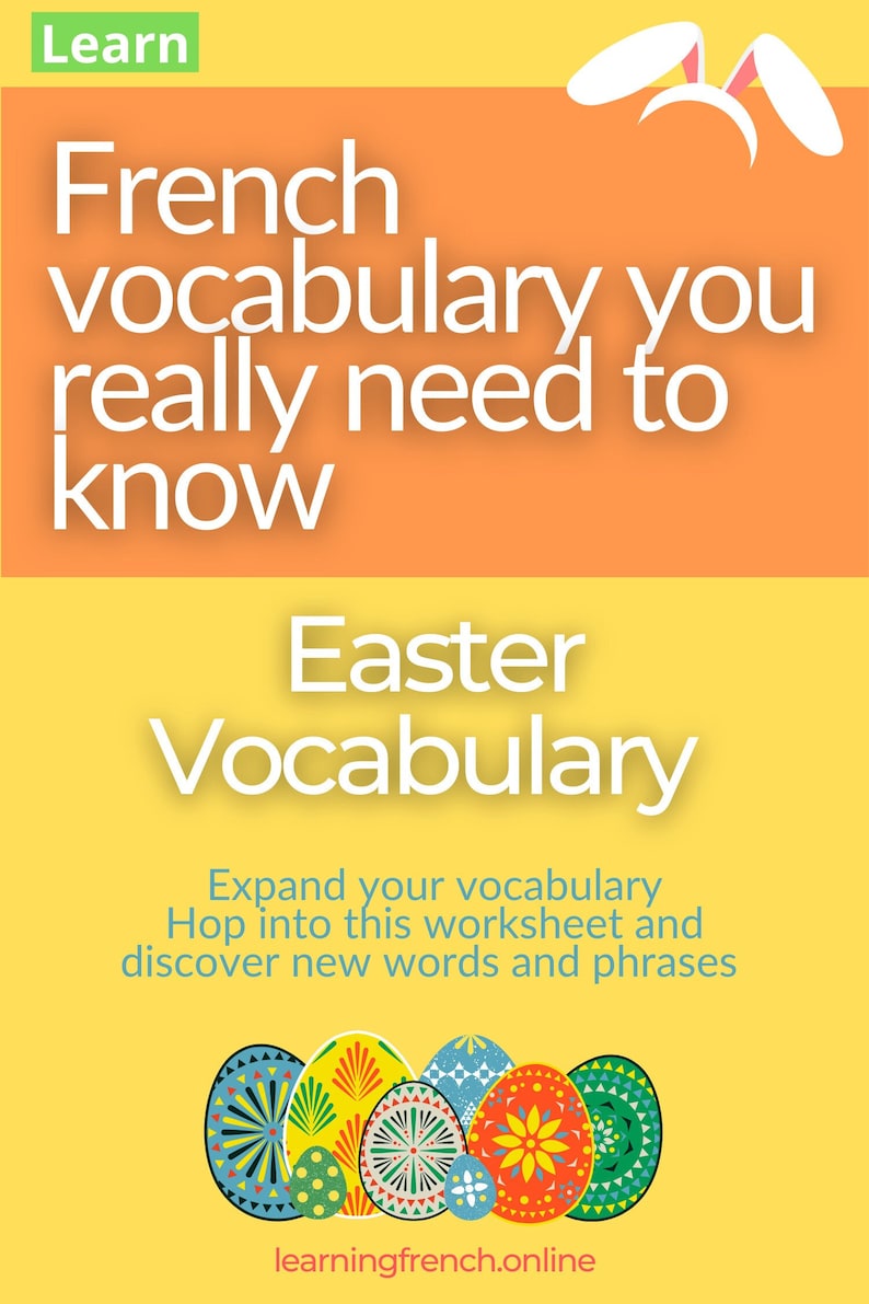 French Easter Vocabulary - Etsy