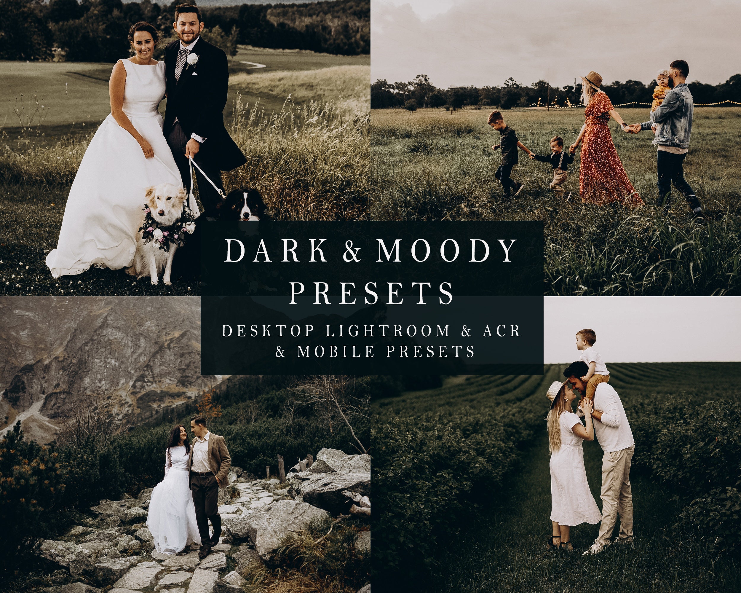 Dark and Moody Presets - 7 Desktop Lightroom, Photoshop + Mobile ...