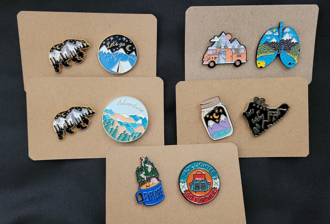 Hiking and Outdoors Enamel Pins Nature and Camping Pins - Etsy