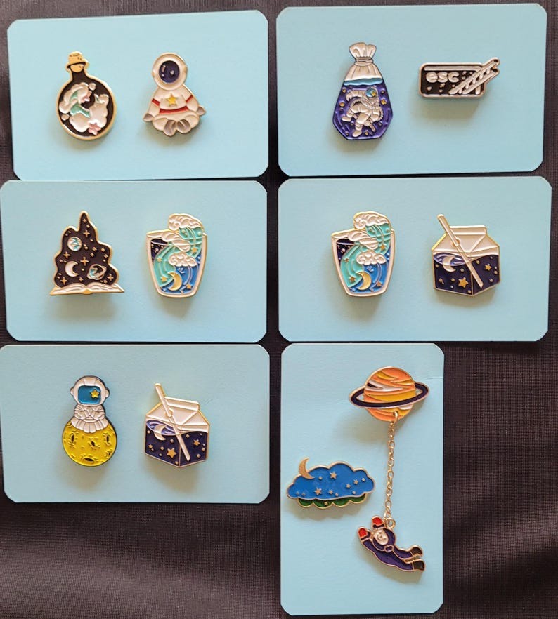 Space Enamel Pin Sets: Astronauts, Planets, Outerspace - Etsy