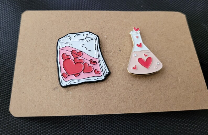 Love and Heart Themed Enamel Pin Set - Etsy