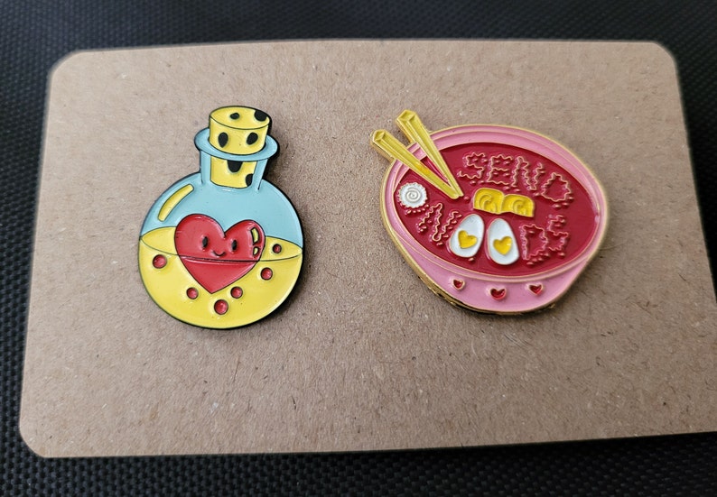Love and Heart Themed Enamel Pin Set - Etsy