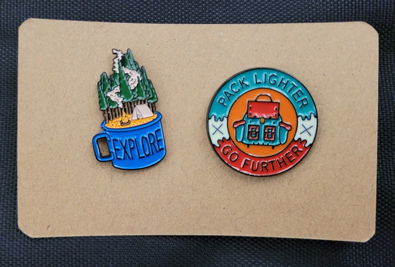 Hiking and Outdoors Enamel Pins Nature and Camping Pins - Etsy