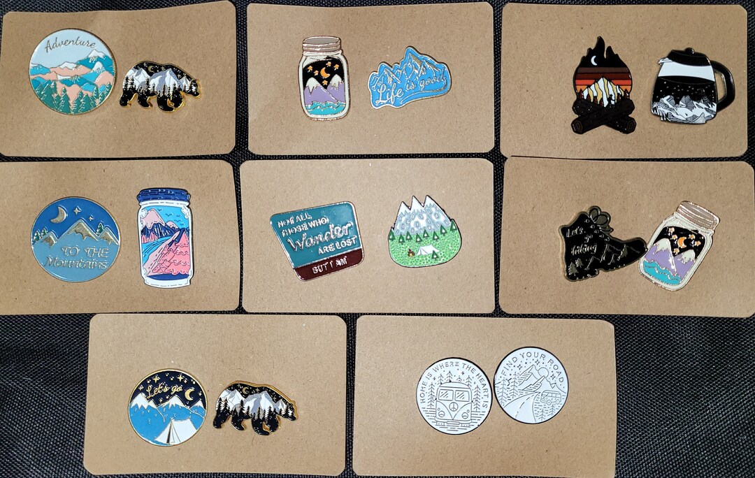 Hiking and Outdoors Enamel Pins, Nature and Camping Pins - Etsy