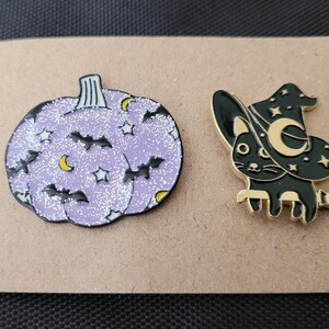 Halloween Enamel Pin Set | Pumpkins, Cats, Ghosts, and Witches - Etsy
