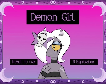 Devil Girl Pngtuber/vtuber/2d Model/2d Demon Girl - Etsy