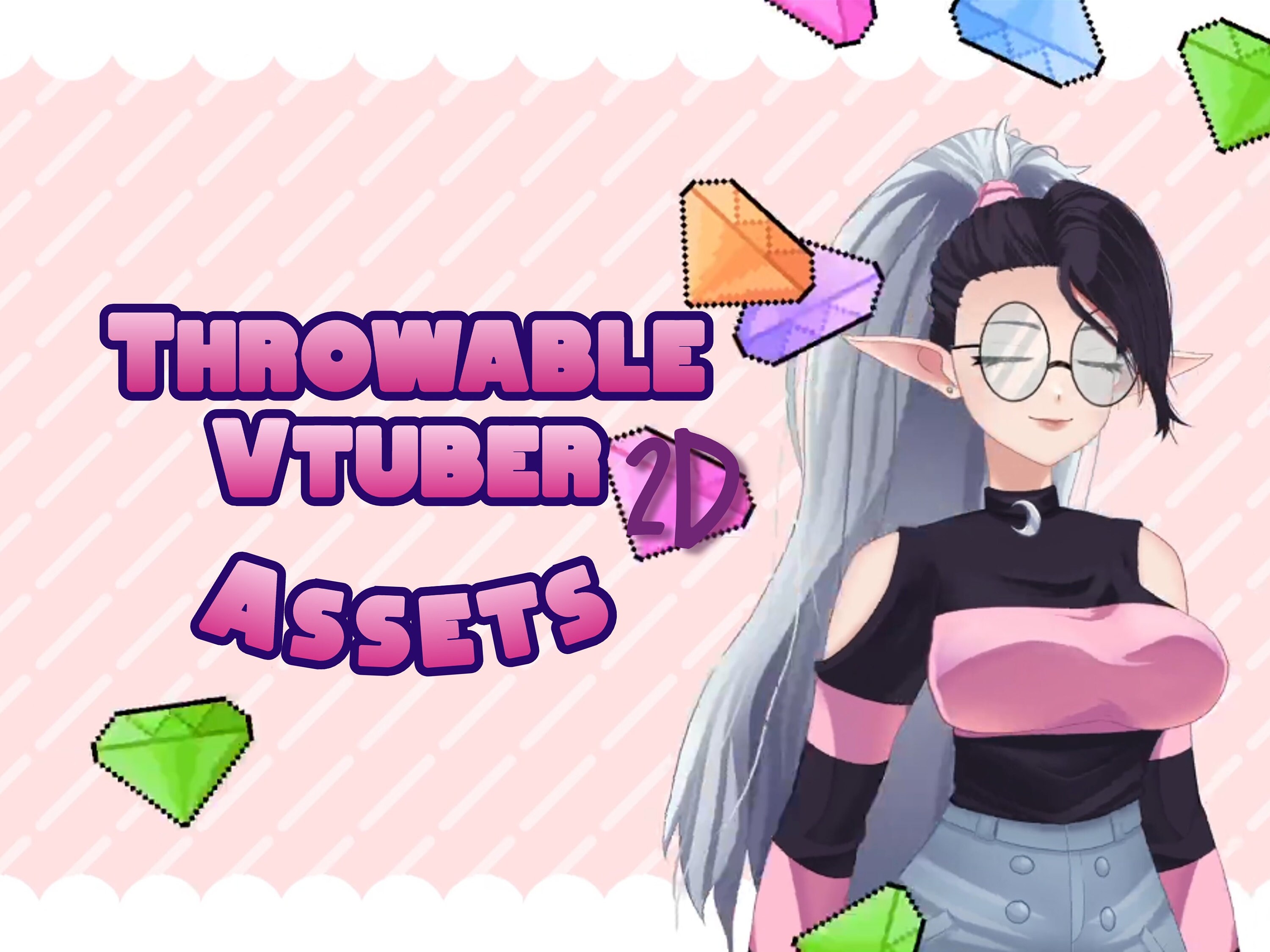 Throwable Vtuber Assets Pixel Diamonds - Etsy