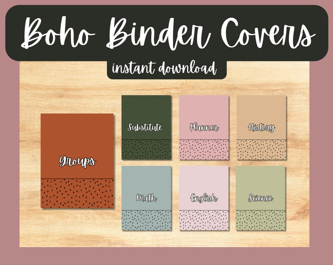 Binder Covers, Boho Classroom, Teacher Aesthetic - Etsy