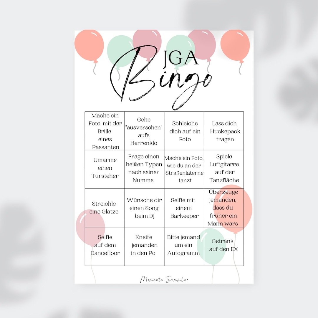 Luftballon Braut Bingo, Junggesellenabschied Spiel, lustiges JGA ...