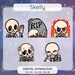 Cute Skeleton Twitch Emote Pack | Hand-drawn Kawaii Emotes (digital ...