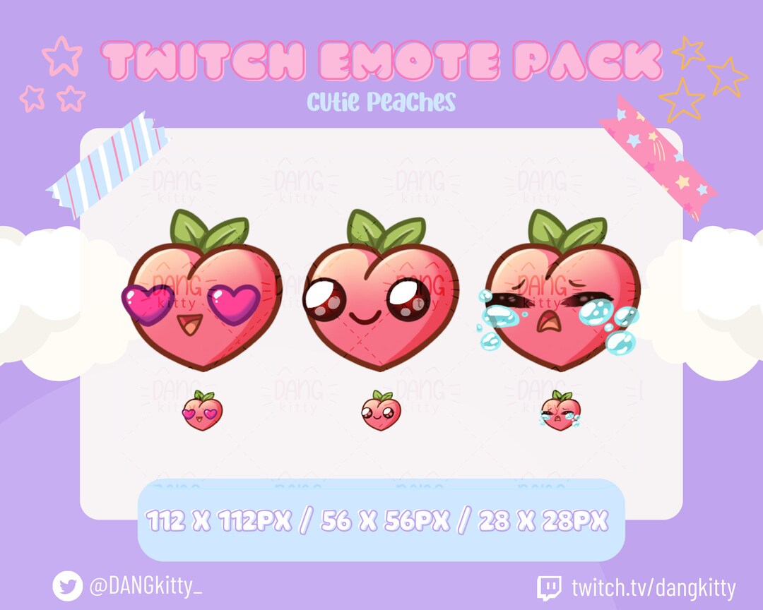 Peach Twitch Emote | Cute Peach Twitch Emote for Streamer Youtube and ...