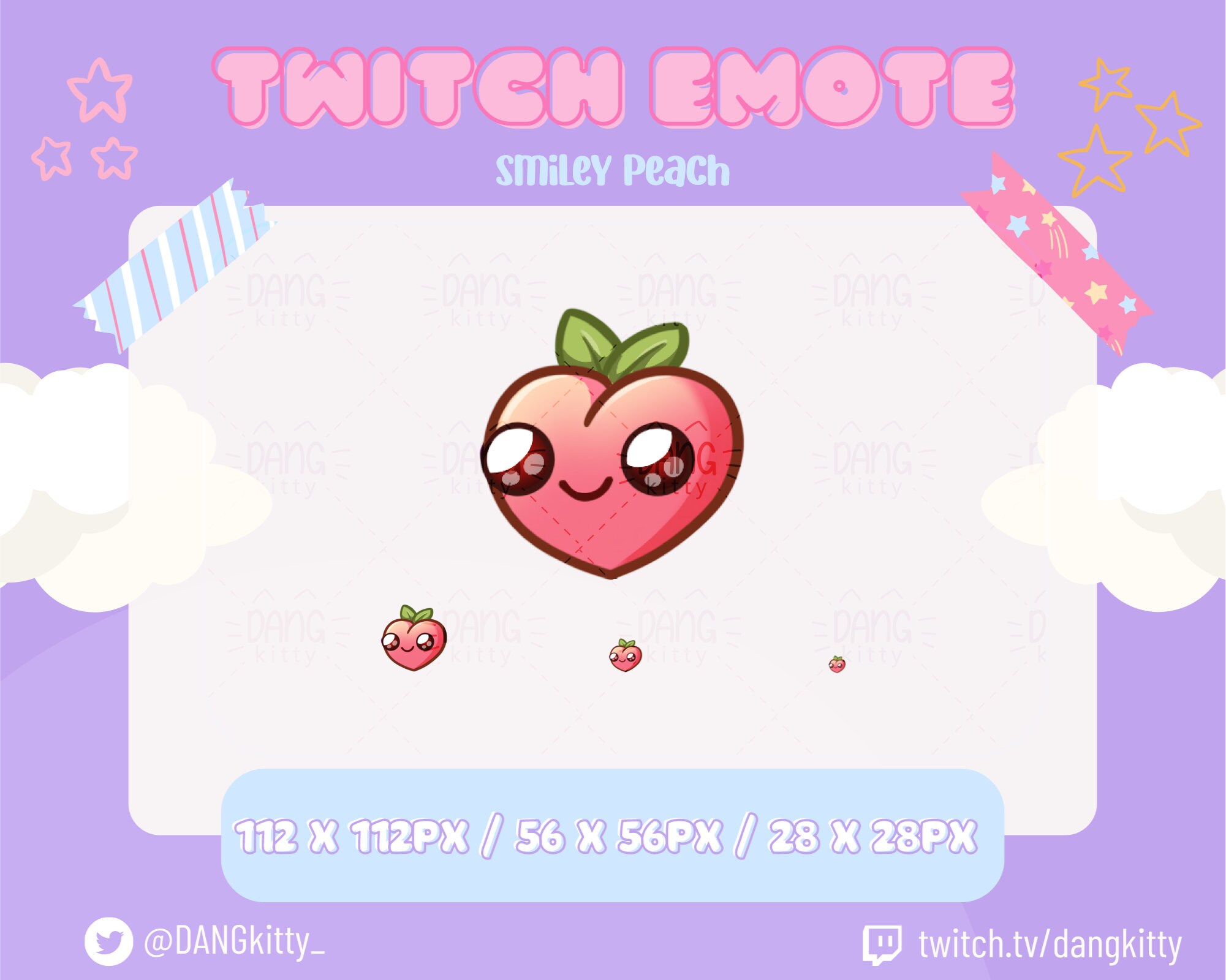 Peach Twitch Emote | Cute Peach Twitch Emote for Streamer Youtube and ...
