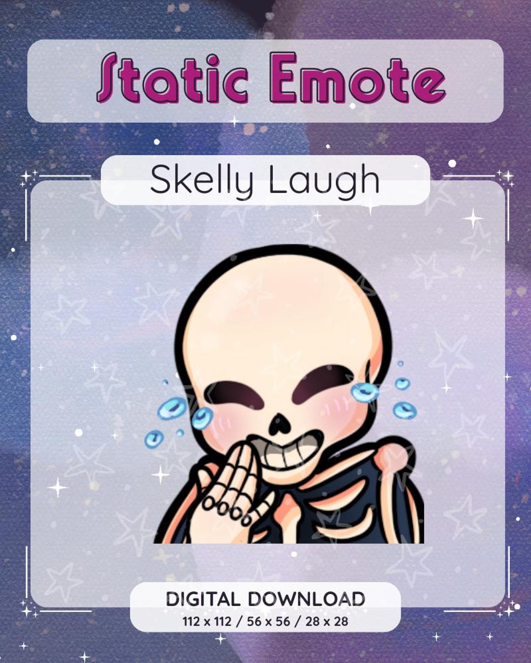 Skeleton Twitch Emote | Cute Halloween Twitch Emote for Streamer ...