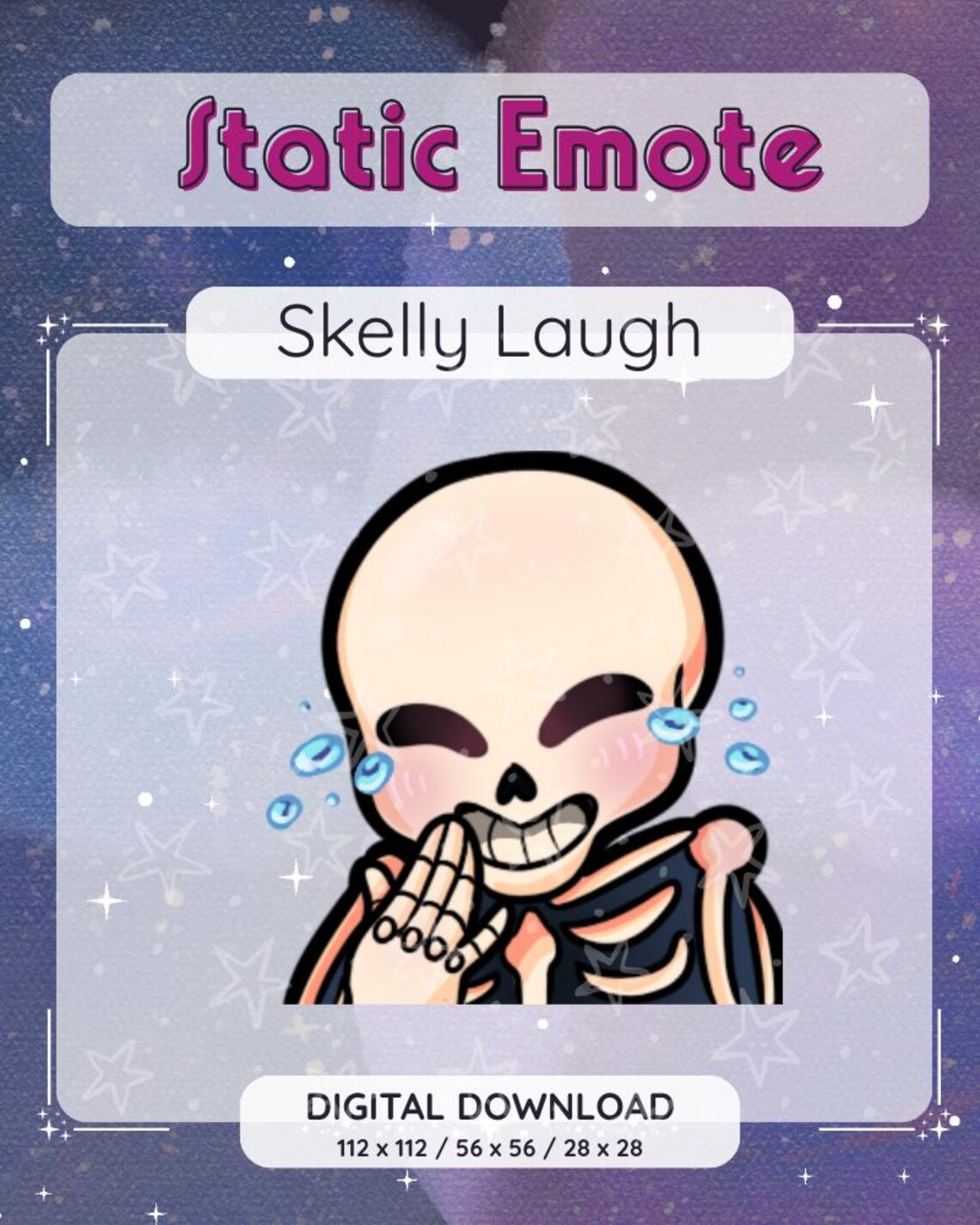 Skeleton Twitch Emote | Cute Halloween Twitch Emote for Streamer ...