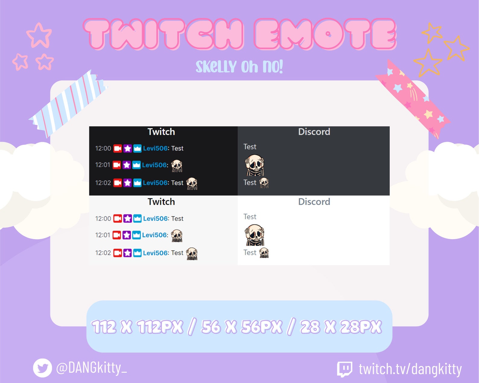 Skeleton Twitch Emote Pack | Cute Skeleton Twitch Emote for Youtube and ...
