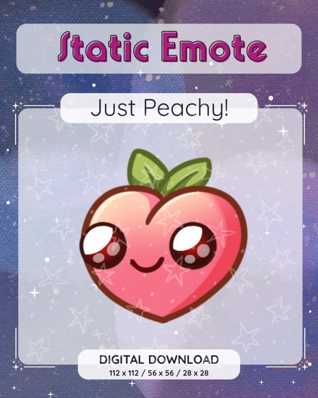 Cute Peach Twitch Emote | Kawaii Streamer Emoji (digital Download) - Etsy