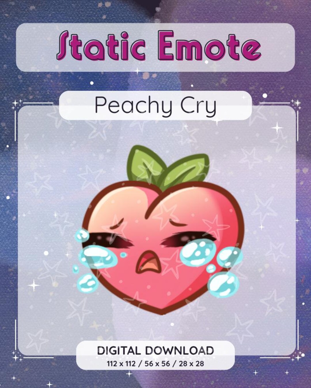 Crying Peach Twitch Emote: Kawaii Streamer Emoji (digital Download) - Etsy